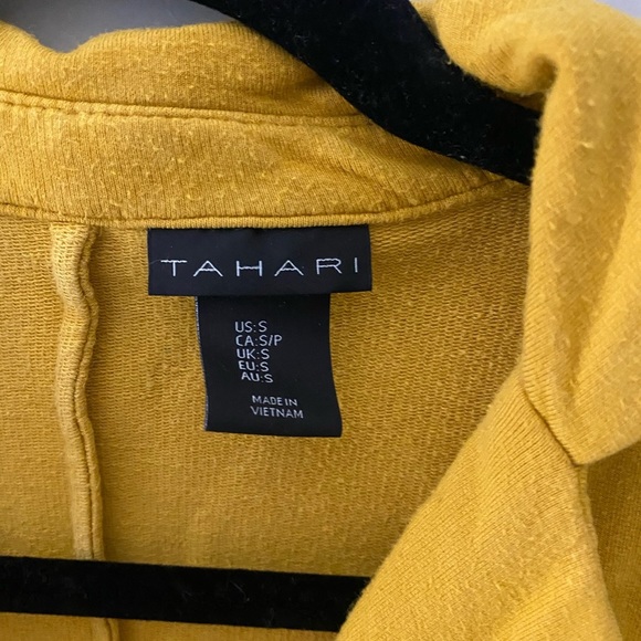 Tahari | Sweaters | Tahari Mustard Yellow Knit Blazer Button Up Sweater ...